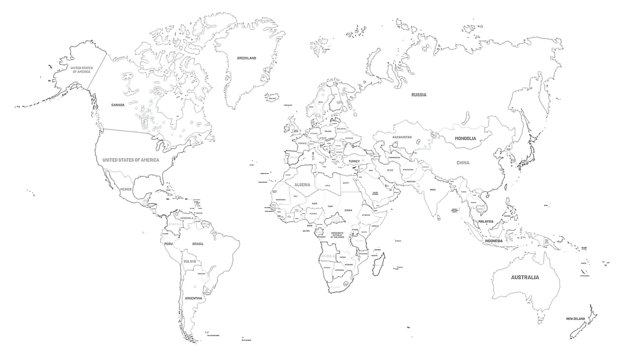 Printable World Map Coloring Page With Countries Labeled - Free ...